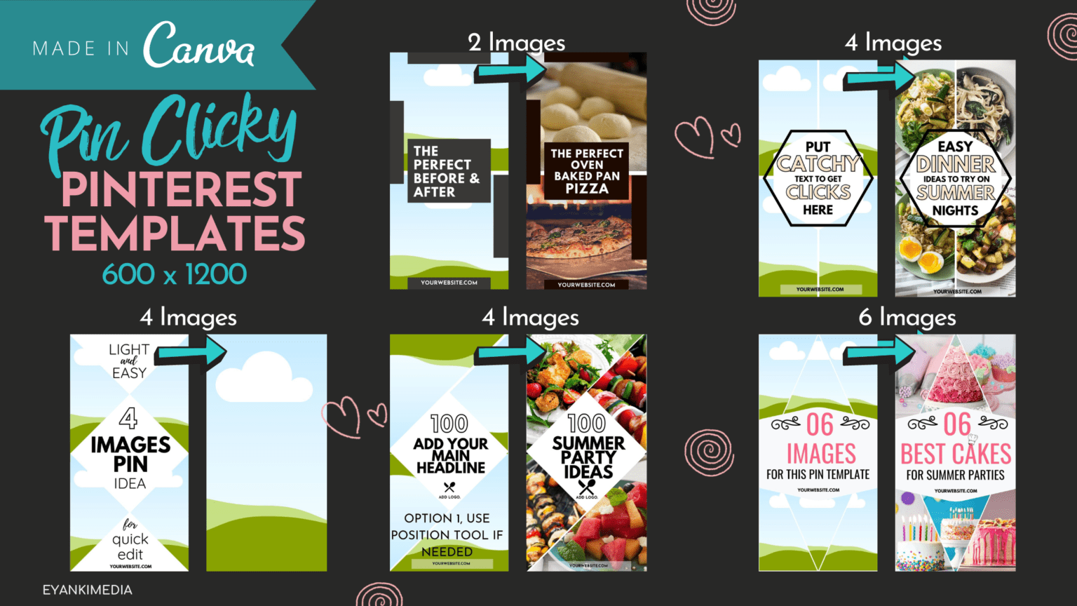 Pinterest Canva Templates Combo For Lists Posts And Round Ups