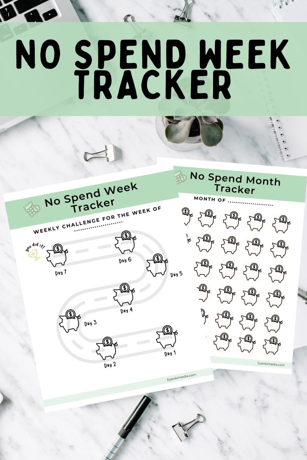 2024 No Spend Challenge Printable: Free No Spend Month Tracker Pdf
